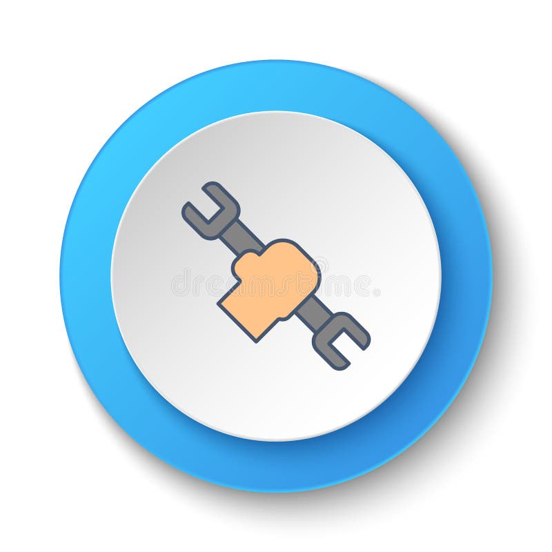 Round Button for Web Icon, Building, Construction, Industry, Wrench ...