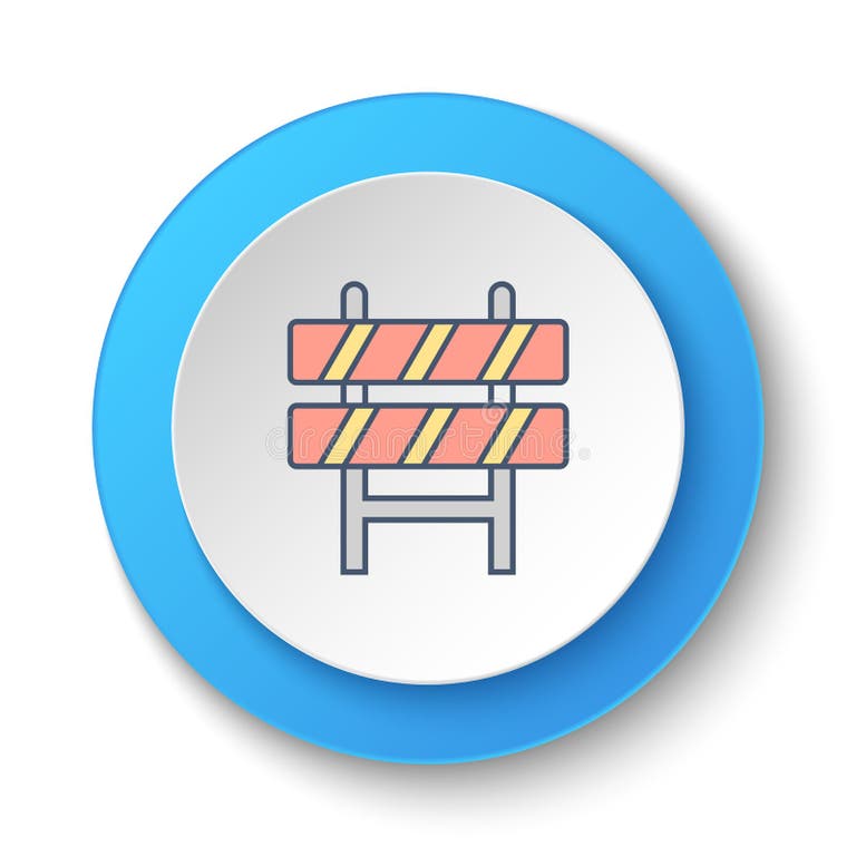 Round Button for Web Icon, Building, Road Block. Button Banner Round ...
