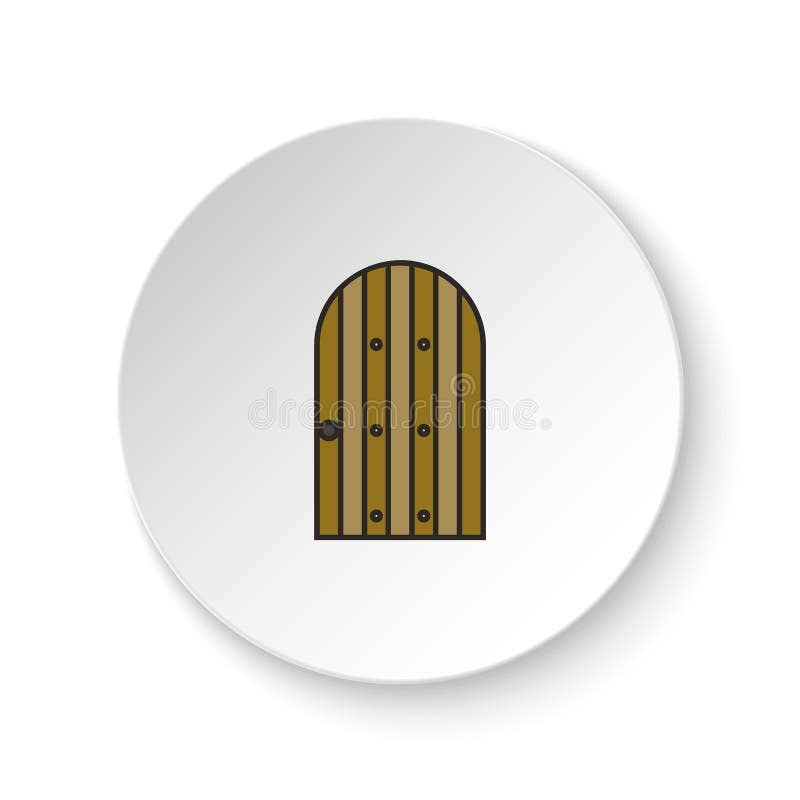 Round Button for Web Icon, Castle, Door, Icon. Button Banner Round ...