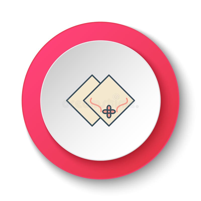 Round Button for Web Icon, Cloth Piece Cotton Accessory. Button Banner ...