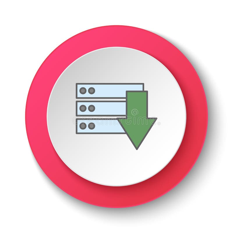 Round Button For Web Icon, Database Server Down. Button Banner Round ...