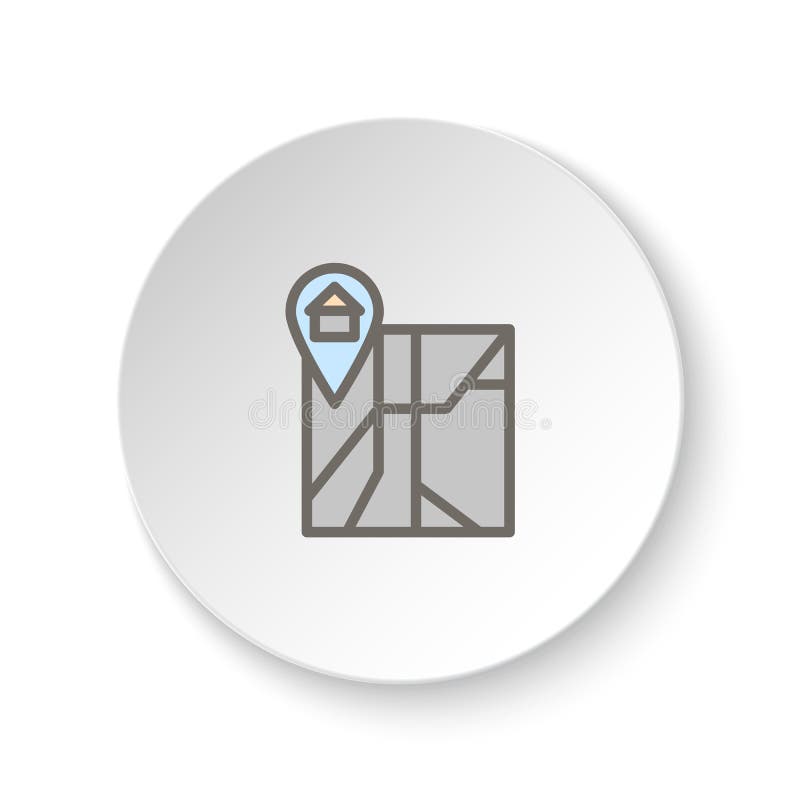 Round Button for Web Icon, House, Location, Map. Button Banner Round ...