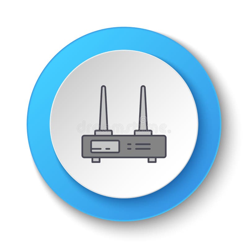 Round Button for Web Icon. Modem, Router Stock Illustration ...