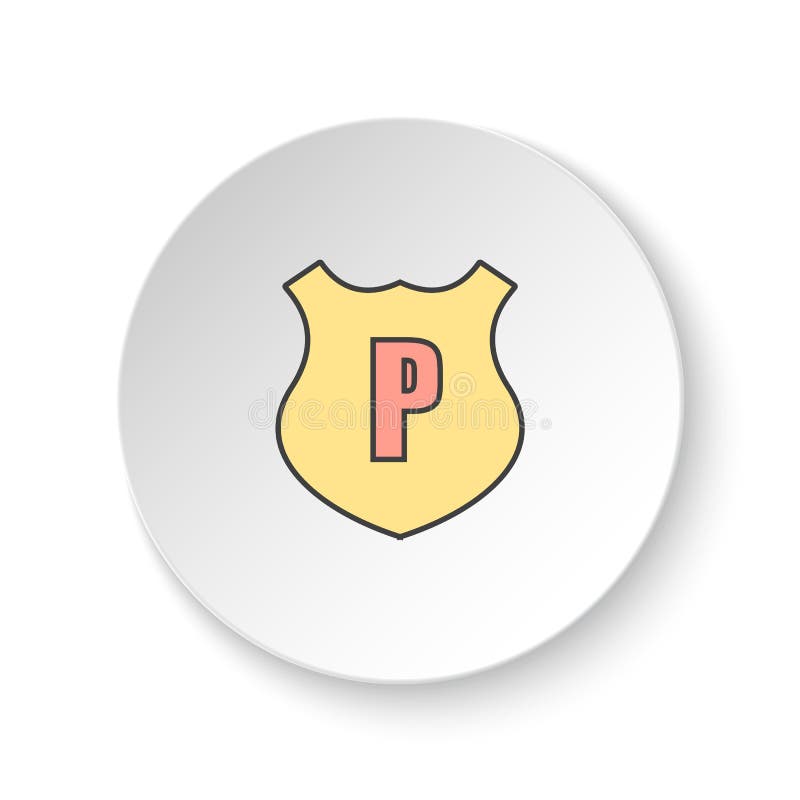 Round Button for Web Icon, Police Shield. Button Banner Round, Badge ...