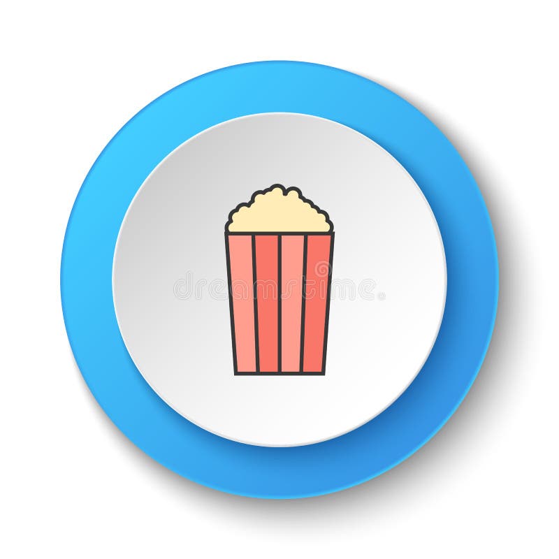 Round Button for Web Icon, Popcorn. Button Banner Round, Badge ...