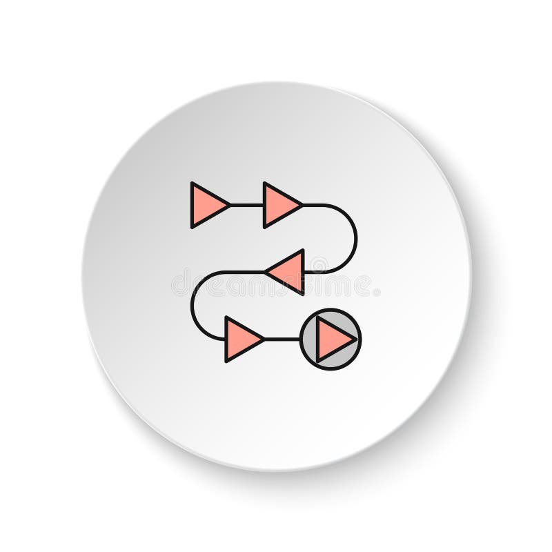 Round Button for Web Icon, Procedure, Process, Production, Timeline ...