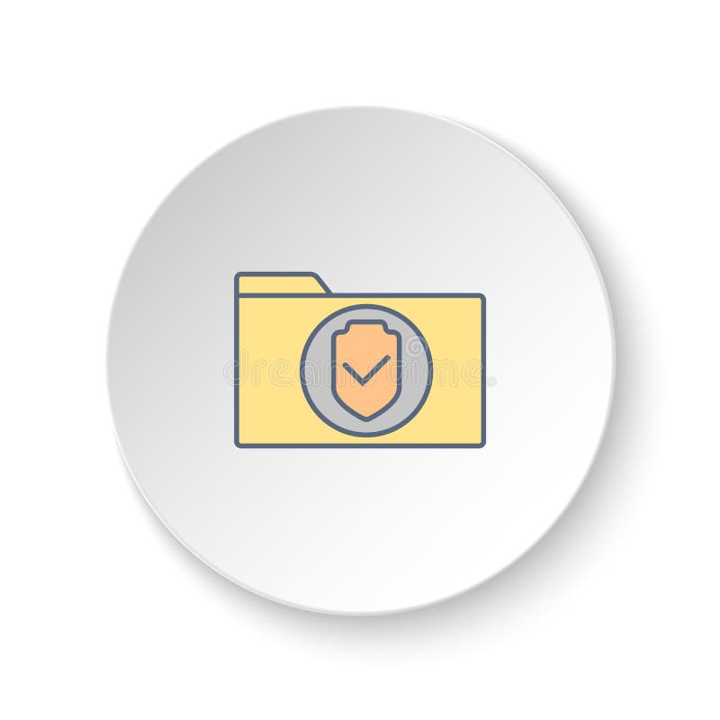Round Button for Web Icon, Secure, Folder. Button Banner Round, Badge Interface for Application ...
