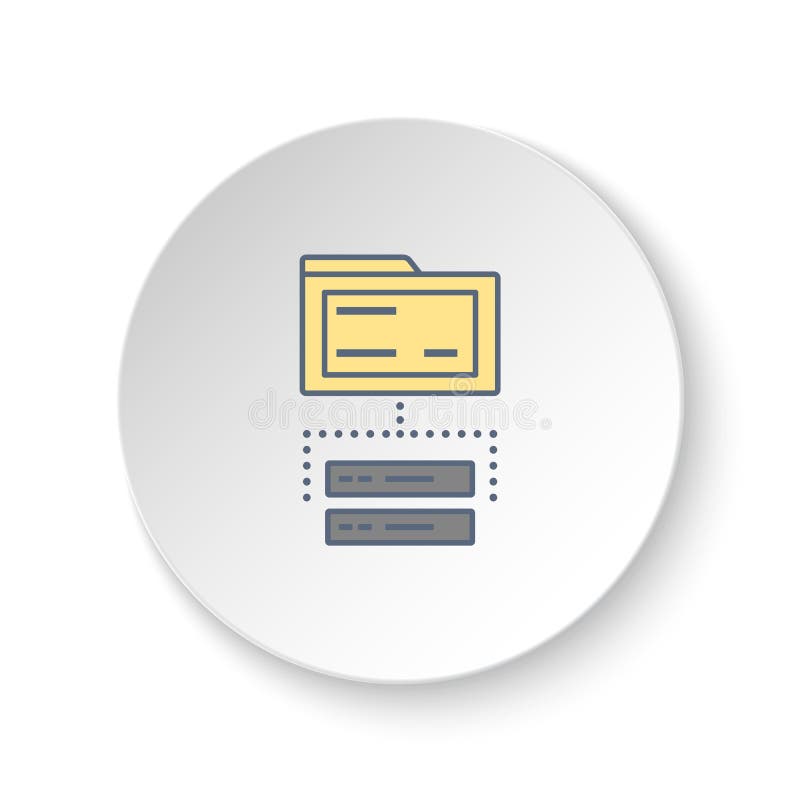 Round Button for Web Icon, Server, Folder, Database. Button Banner Round, Badge Interface for ...