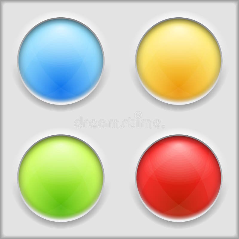 Vector Set of Glossy Colorful Round Buttons with Stock Vector ...