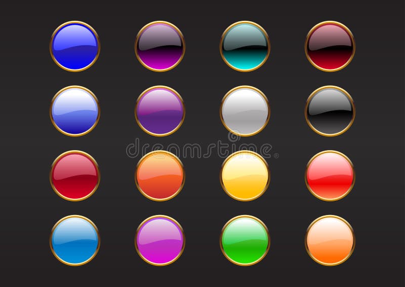 Vector glossy buttons. stock vector. Illustration of colors - 8546321