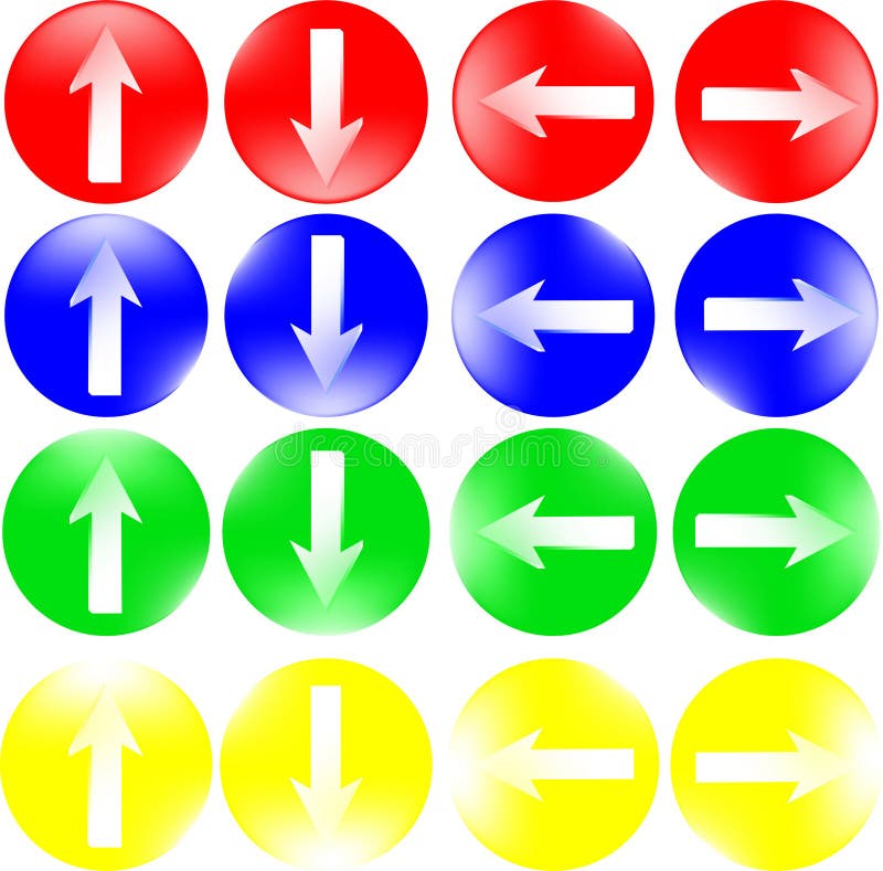 Web buttons with arrows stock illustration. Illustration of icons ...