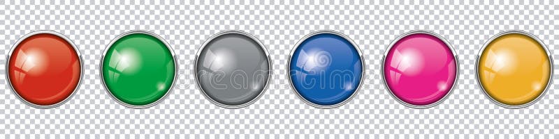 Round Buttons Isolated on Transparent Background Stock Vector ...