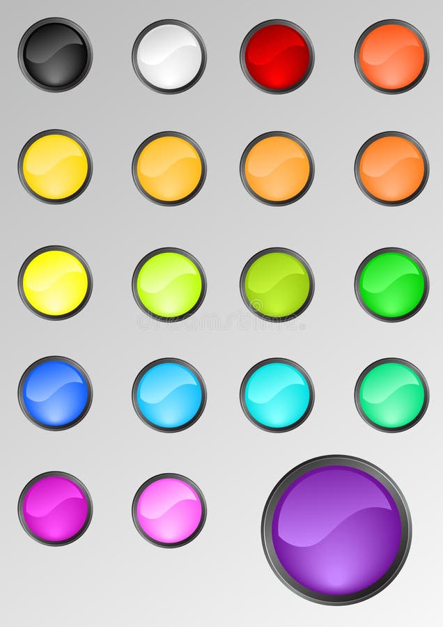 Round Buttons Set stock vector. Illustration of multicolored - 18167619