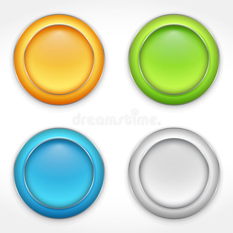 Round Buttons stock vector. Illustration of gray, color - 43835049