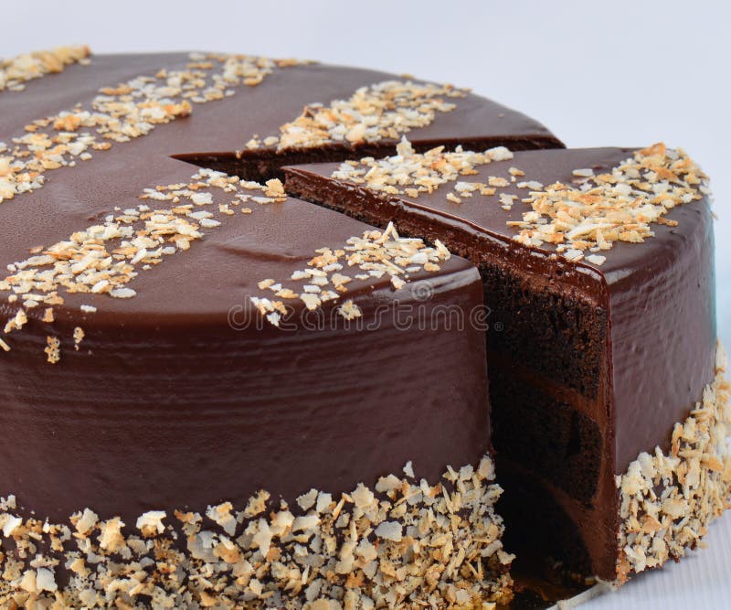 Round cake with chocolate stock image. Image of chocolate - 212761123