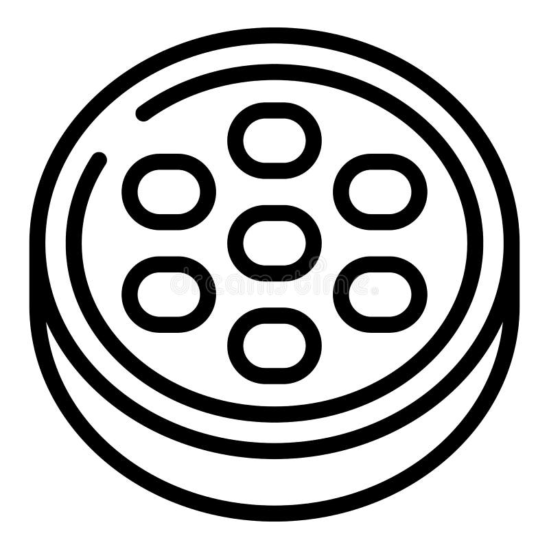 Round Cake Icon Outline Vector. Belgian Waffle Stock Vector ...