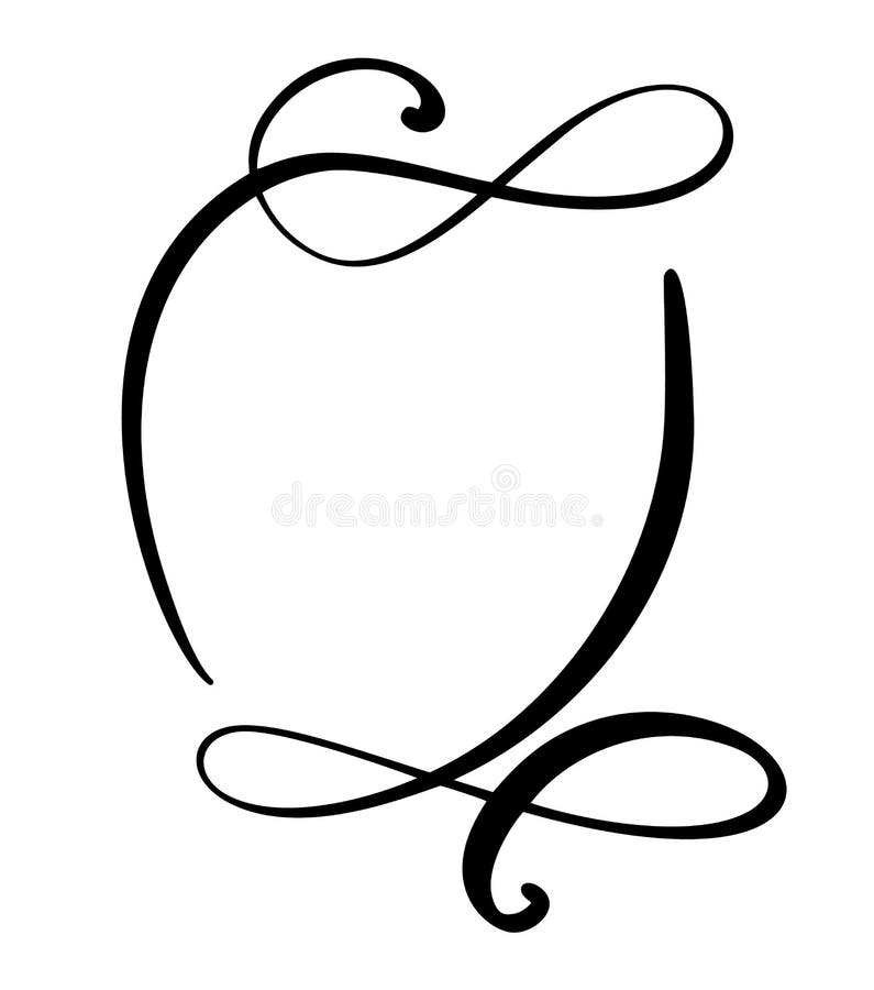 Round Calligraphy Quote Speech Bubble Icon. Hand Drawn Text Frame or ...