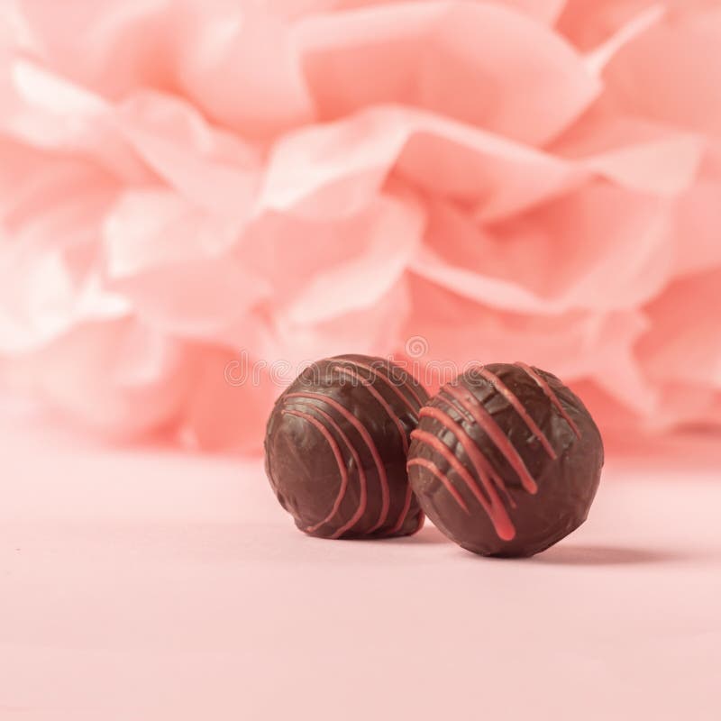 Round Candy Cane on a Delicate Pink Coral Background in the Form of a ...