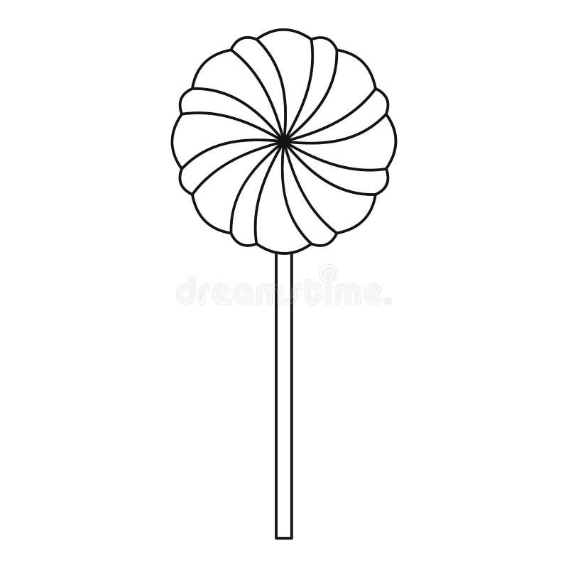 Round Candy Icon, Outline Style Stock Vector - Illustration of holiday ...