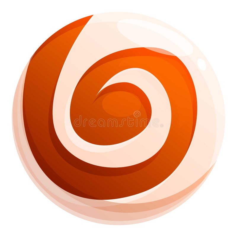 Round Candy with Orange and White Swirls is Spinning Stock Vector ...