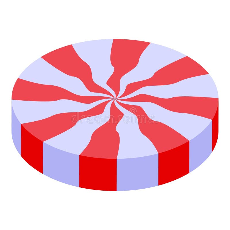 Round Candy is Showing Swirl Pattern with Red Stripes on it Stock ...