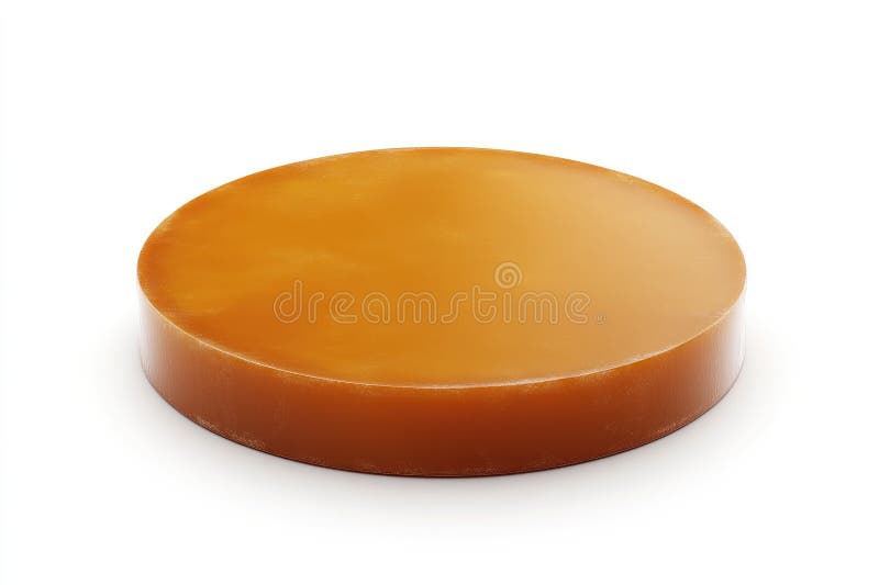 Round Caramel Cake Base on White Background Perfect for Baking Stock ...