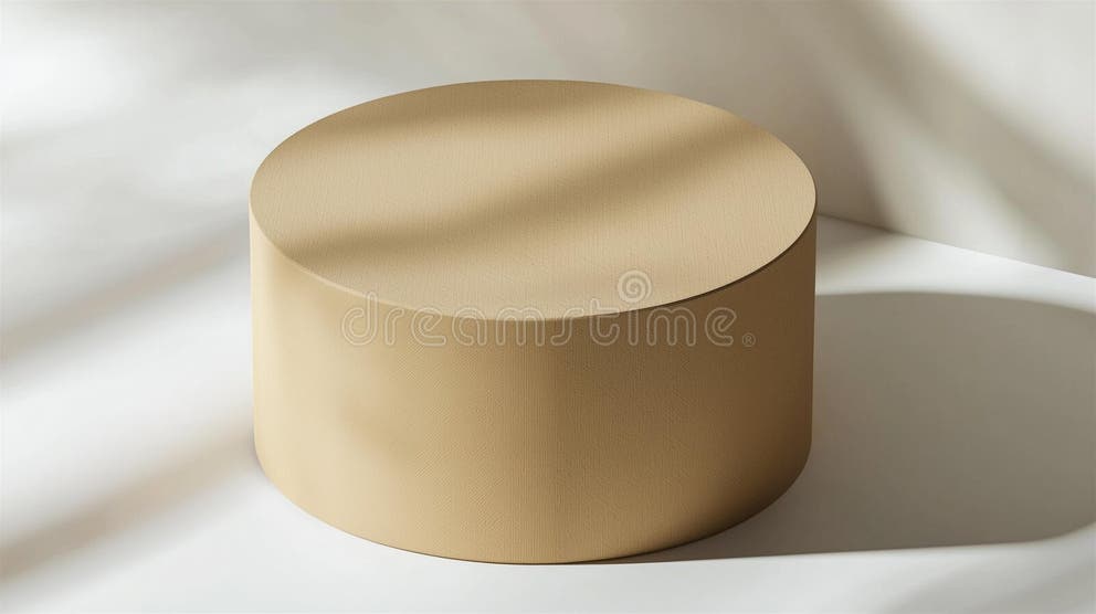 A Photorealistic Image of a Round Cardboard Box with a Smooth Matte ...