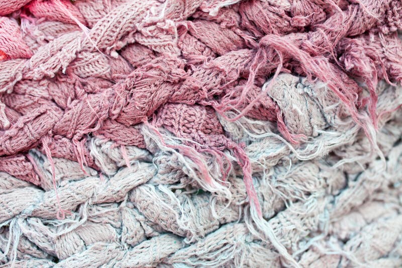 Round Carpet of Knitted Threads Stock Photo - Image of bright, battered ...