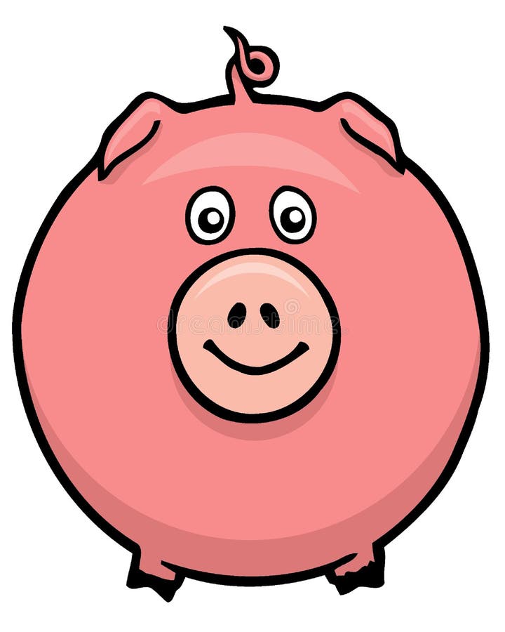 Round Cartoon Cute Pink Pig or Hog Stock Vector - Illustration of round ...
