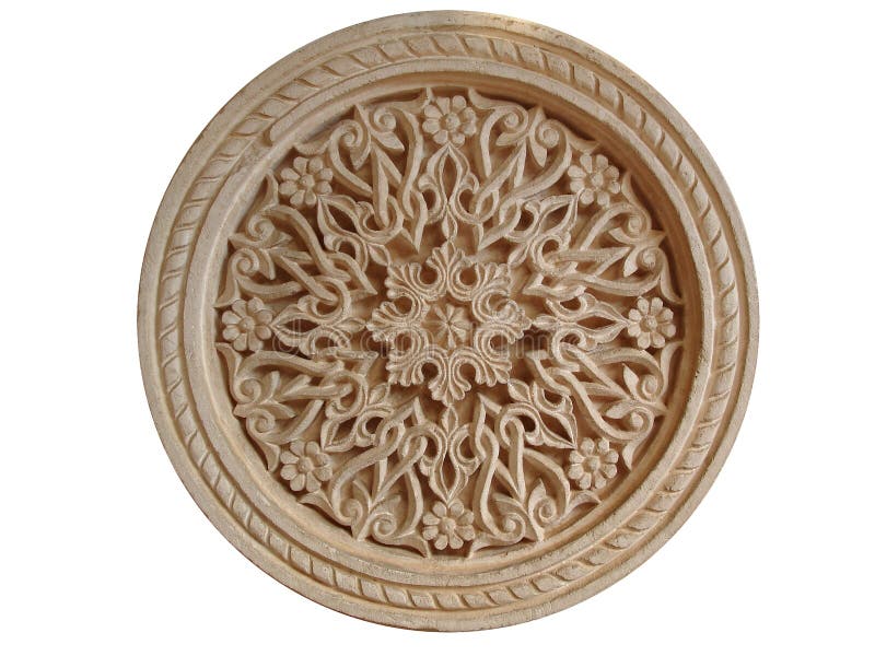 Round Carved Stone with Orient Ornament Stock Image - Image of culture ...