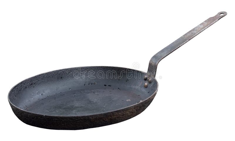 Round Cast Iron Griddle Pan Isolated on White Stock Photo - Image of ...