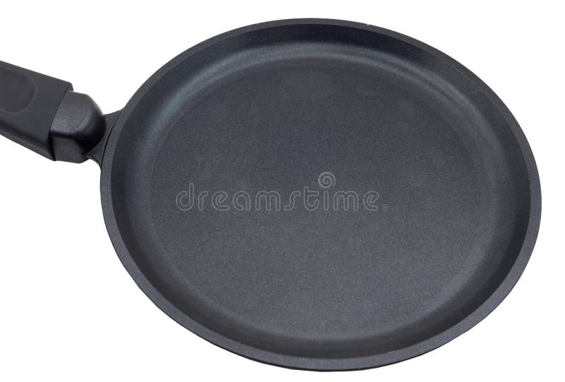 Round Cast Iron Griddle Pan Isolated on White Stock Photo - Image of ...