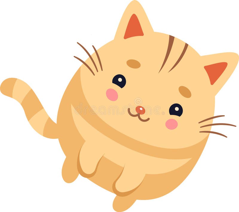 Round Cat Smiling stock vector. Illustration of face - 283642097