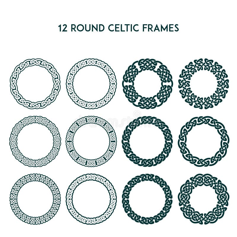 Round Celtic Band Set stock illustration. Illustration of round - 47031856