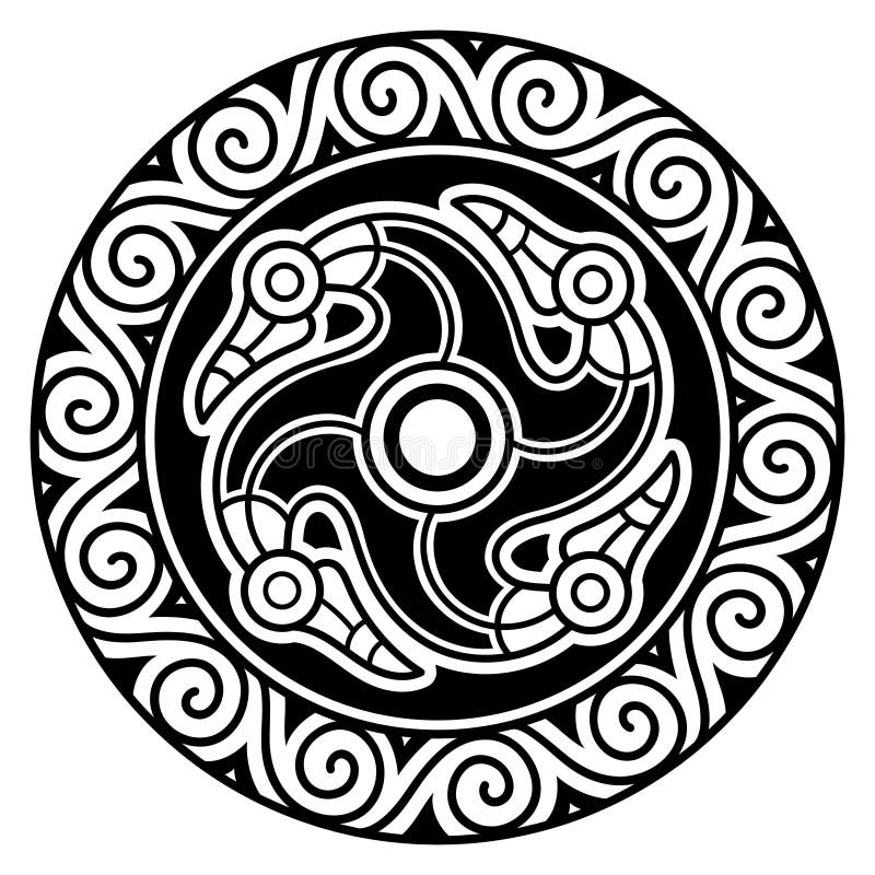 Round Celtic, Scandinavian Design, Celtic Pattern Stock Vector ...