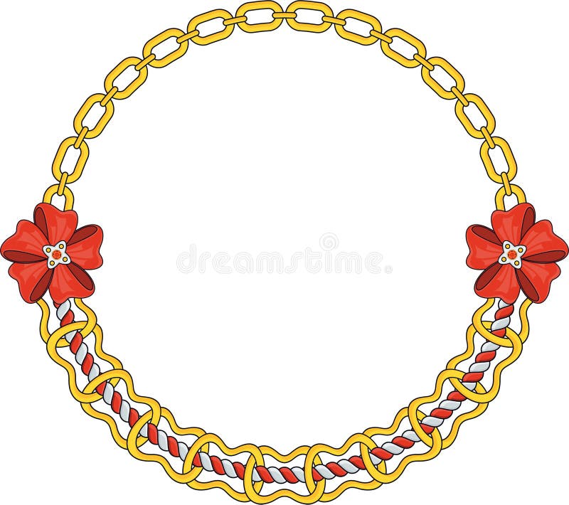 Round Chain Frame. Circle Chains Border Stock Vector - Illustration of ...