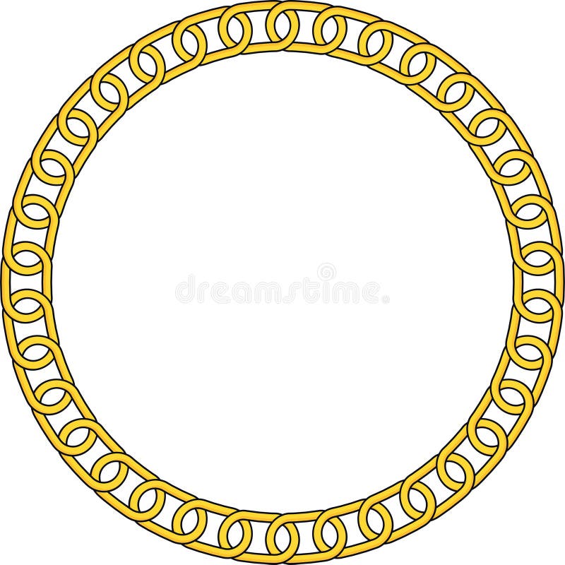 Round Chain Frame. Circle Chains Border Stock Vector - Illustration of ...