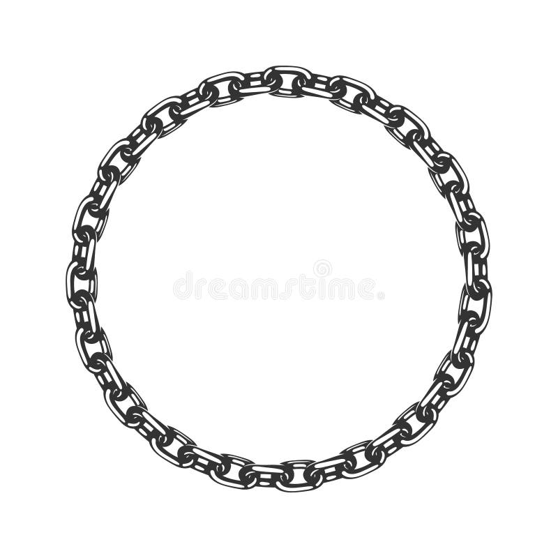 Round Chain Frame. Flat Design Stock Vector - Illustration of strong ...