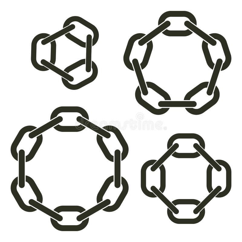 Round Chains Flat Solid Design - Vector Illustration Stock Illustration ...