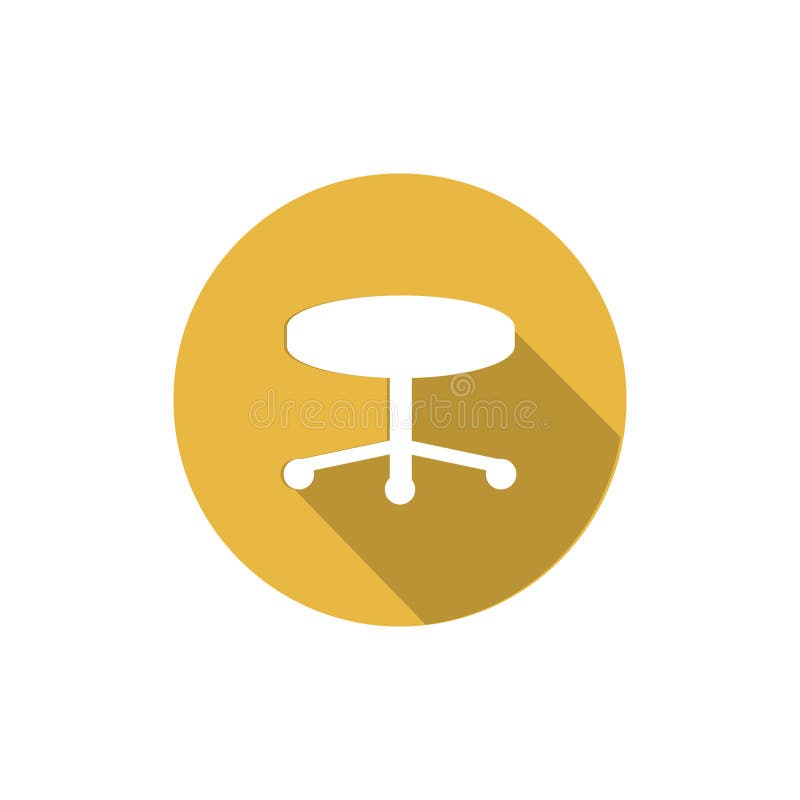 Round Chair, Flat Icons in Circles with Long Shadows Vector ...