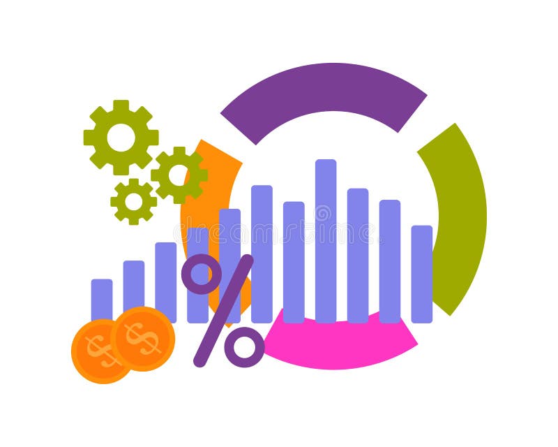 Round Chart and Growth and Development Chart. Vector Isolated on a ...