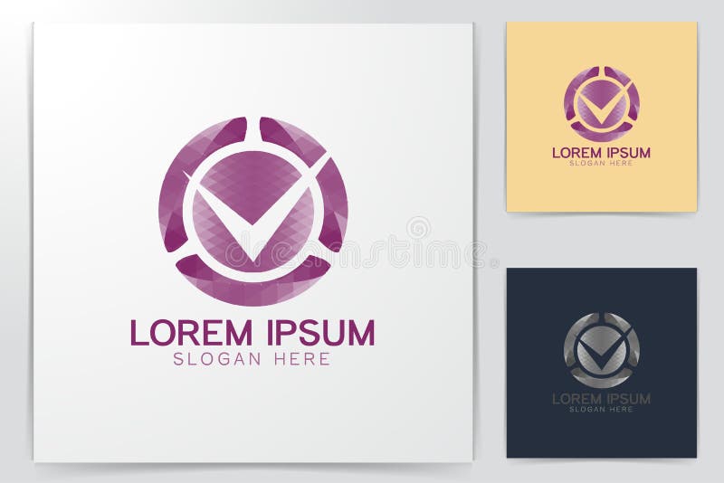 Round and Check Mark Logo Designs Inspiration Isolated on White ...
