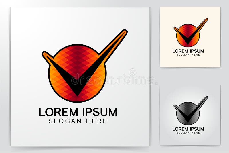Round and Check Mark Logo Designs Inspiration Isolated on White ...