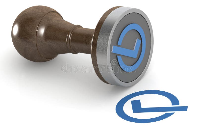 Round Check Mark with Round Stamp Stock Illustration - Illustration of ...