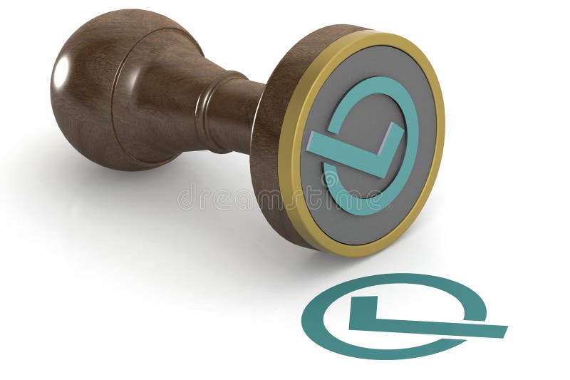 Round Check Mark with Round Stamp Stock Illustration - Illustration of ...