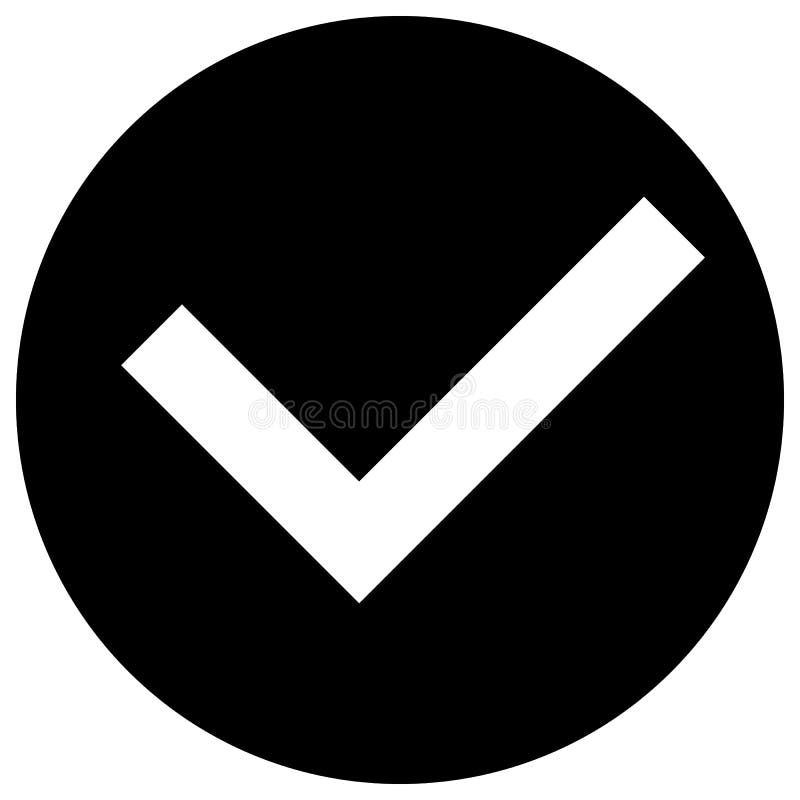 Round Checkmark Icon in Black. Vector. Stock Vector - Illustration of ...