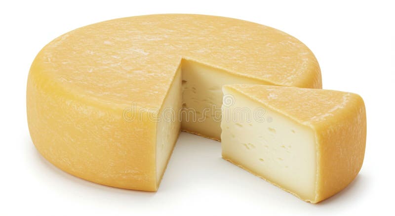 Round Cheese on White Background Stock Illustration - Illustration of ...