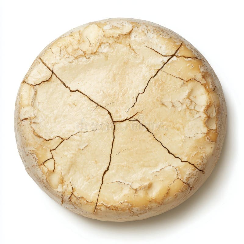 A Round Cheese Wheel with a Cracked Surface, Showcasing Its Natural ...
