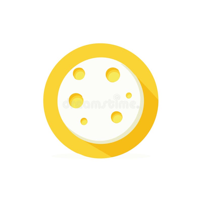 Round Cheese Wheel with Holes Flat Design Isolated Vector Illustration ...