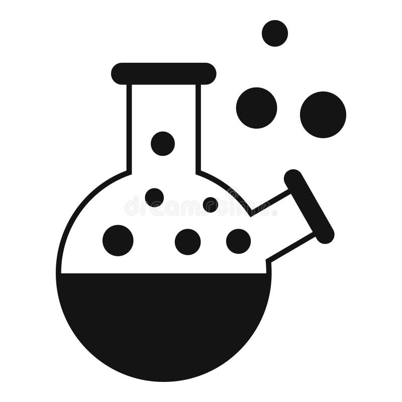 Round Chemical Flask Icon Simple Vector. Study Molecule Stock Vector - Illustration of research ...